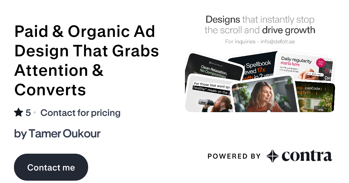 Paid & Organic Ad Design That Grabs Attention & Converts by Tamer Oukour
