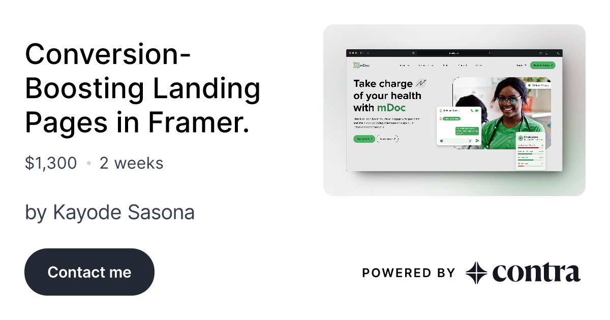 Conversion-Boosting Landing Pages in Framer. by Kayode Sasona Conversion-Boosting Landing Pages in Framer. by Kayode Sasona