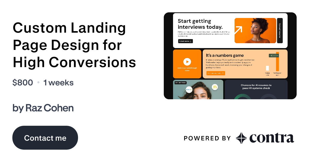 Custom Landing Page Design for High Conversions by Raz Cohen