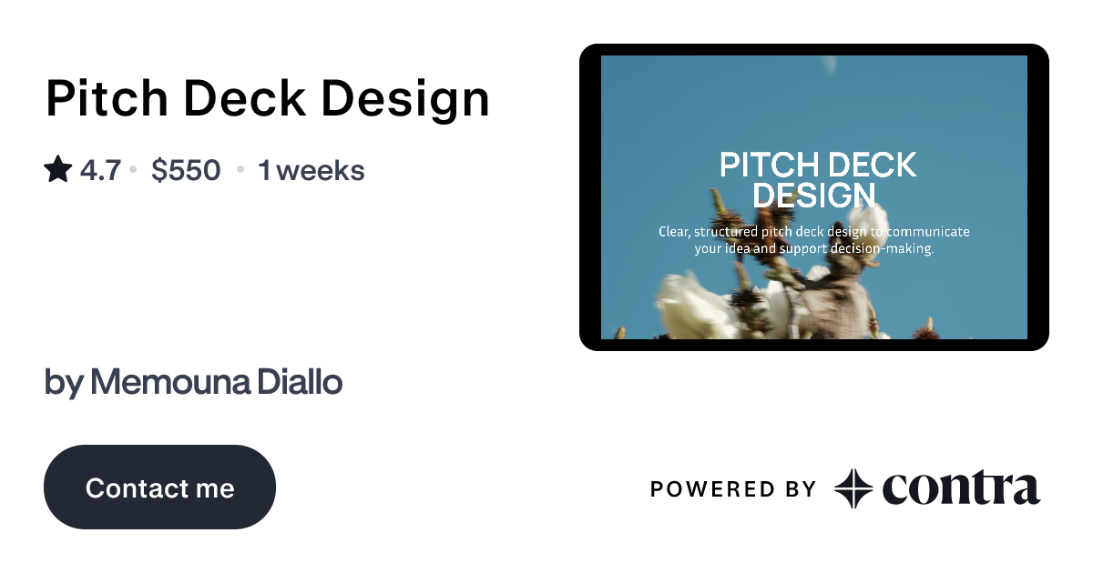 Pitch Deck Design by Memouna Diallo