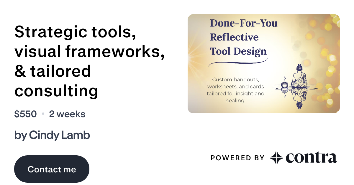 Strategic tools, visual frameworks, & tailored consulting by Cindy Lamb
