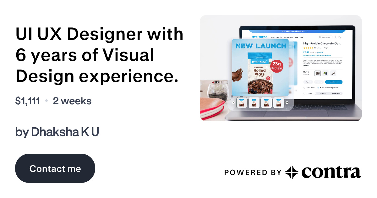 UI UX Designer with 6 years of Visual Design experience. by Dhaksha K U