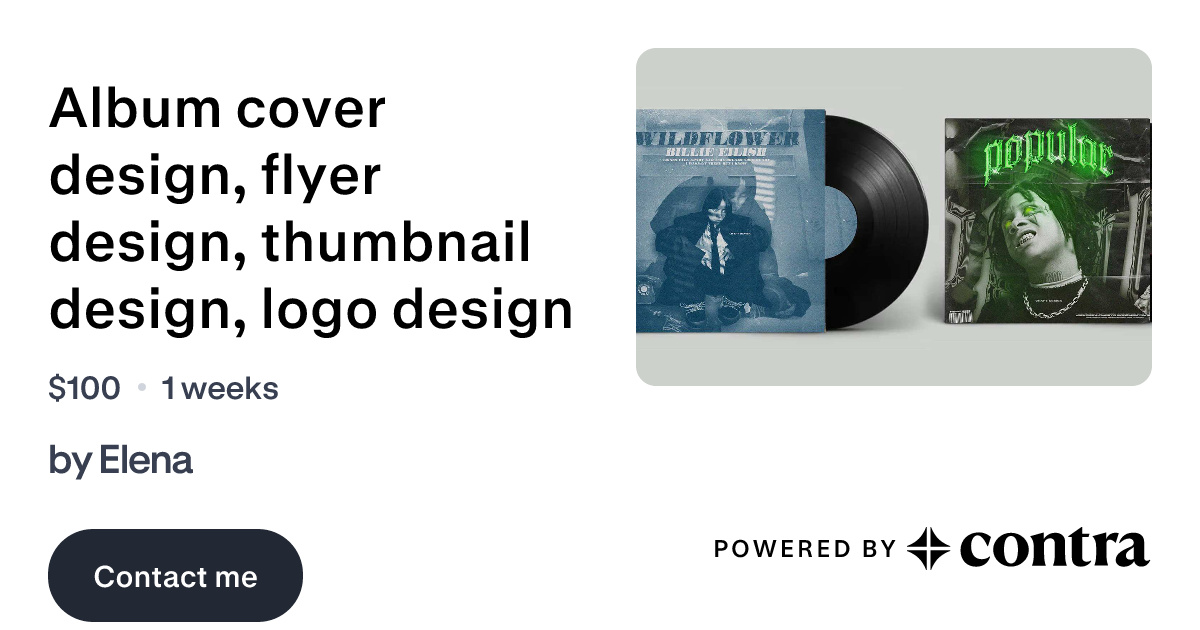 Album cover design, flyer design, thumbnail design, logo design by Elena