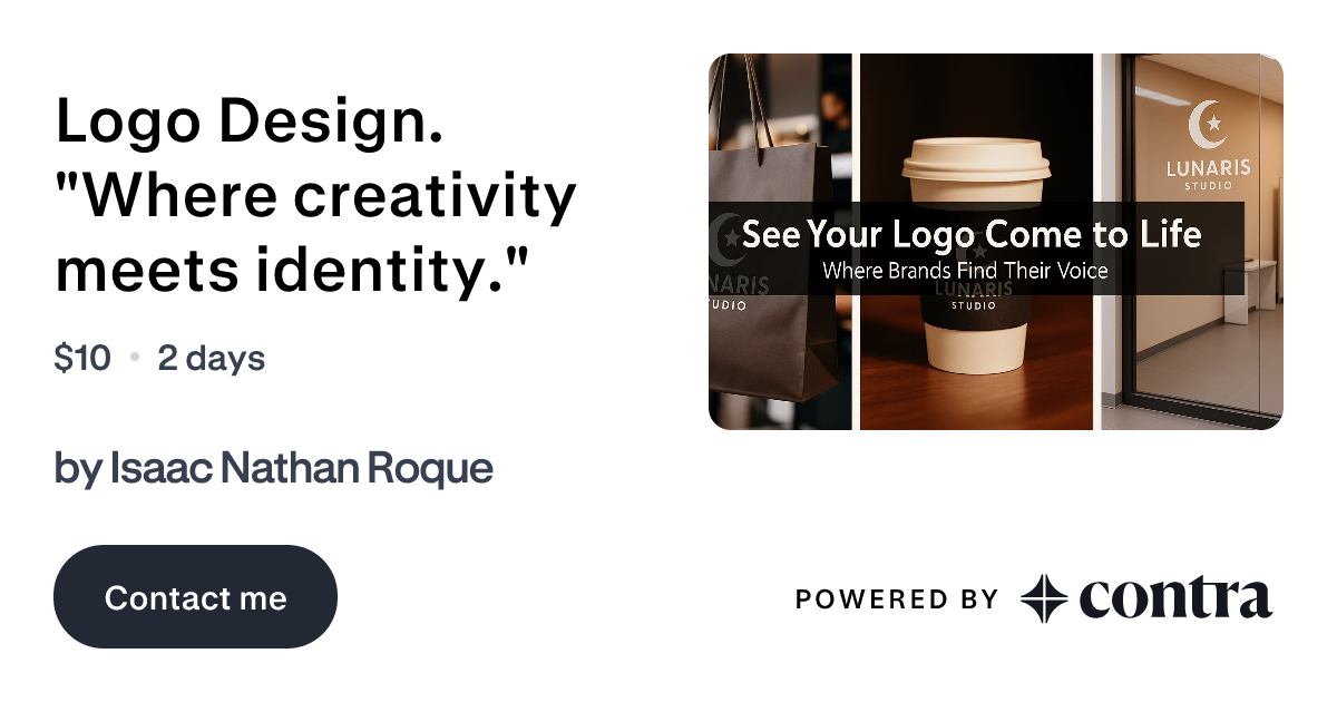 Logo Design. "Where creativity meets identity." by Isaac Nathan Roque