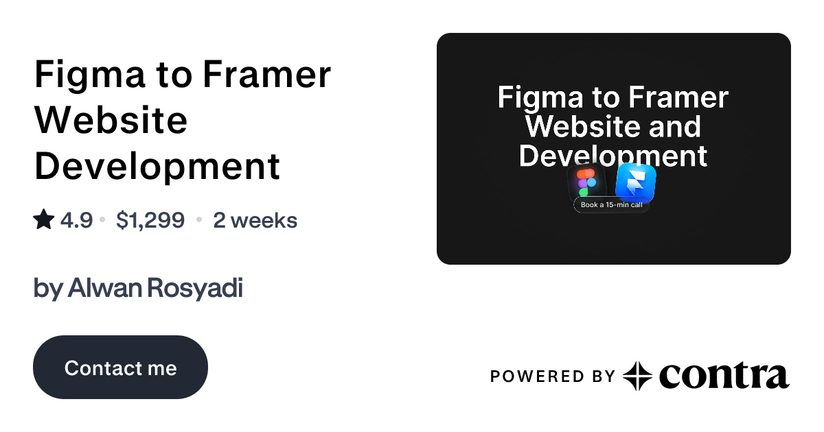 Figma to Framer Website Development by Alwan Rosyadi
