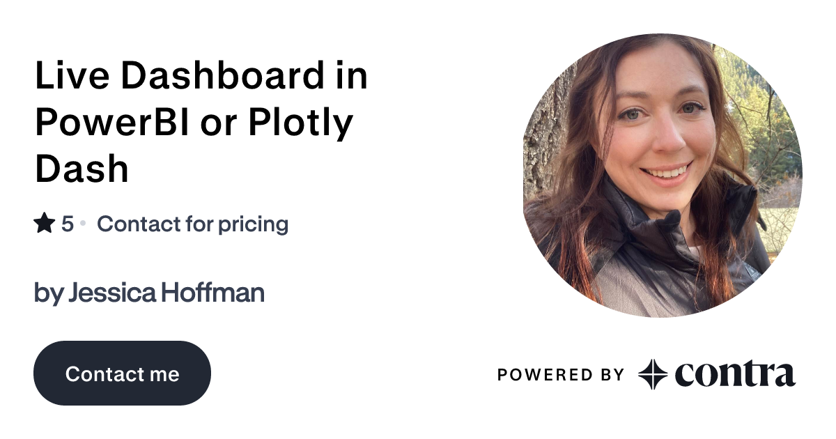 Live Dashboard in PowerBI or Plotly Dash by jessica hoffman