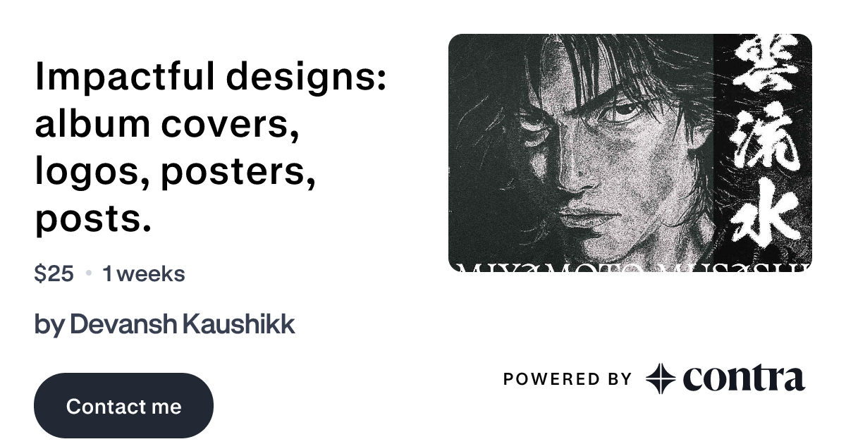 Impactful designs: album covers, logos, posters, posts. by Devansh Kaushikk
