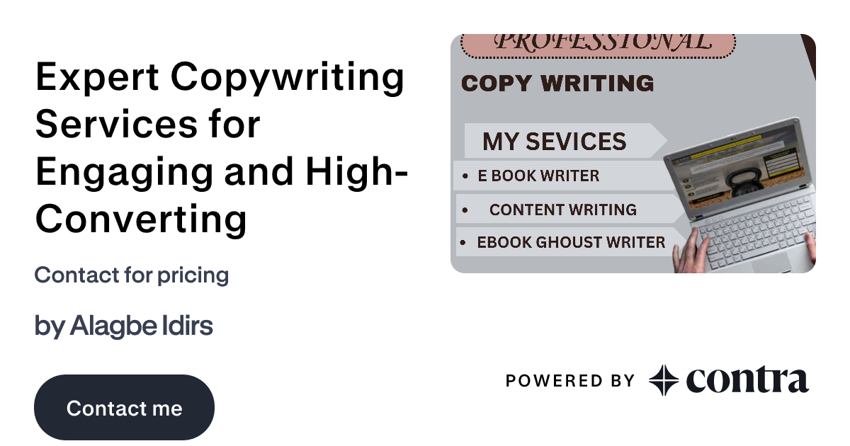 Expert Copywriting Services for Engaging and High-Converting by Alagbe Idirs
