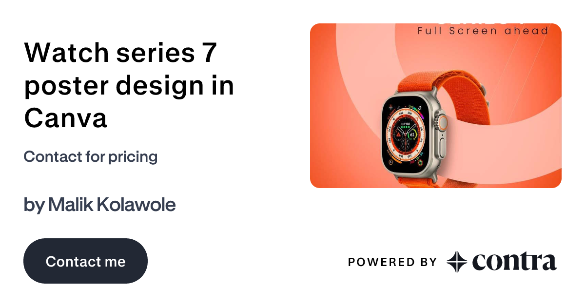 Watch series 7 poster design in Canva by Malik Kolawole