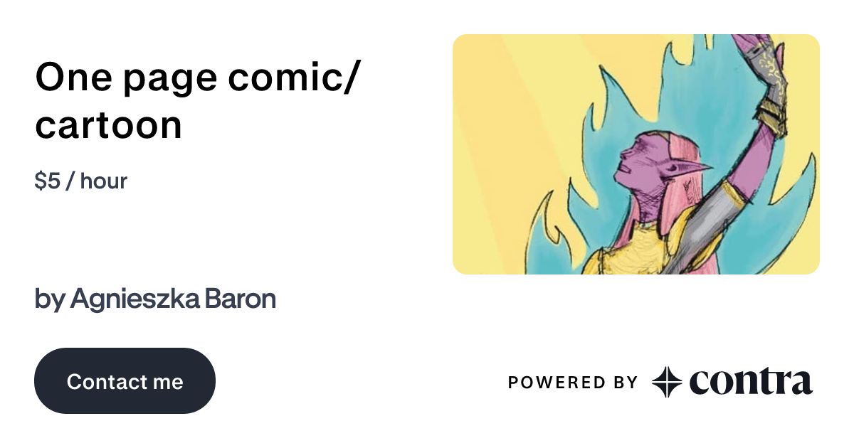 One page comic/cartoon by Agnieszka Baron