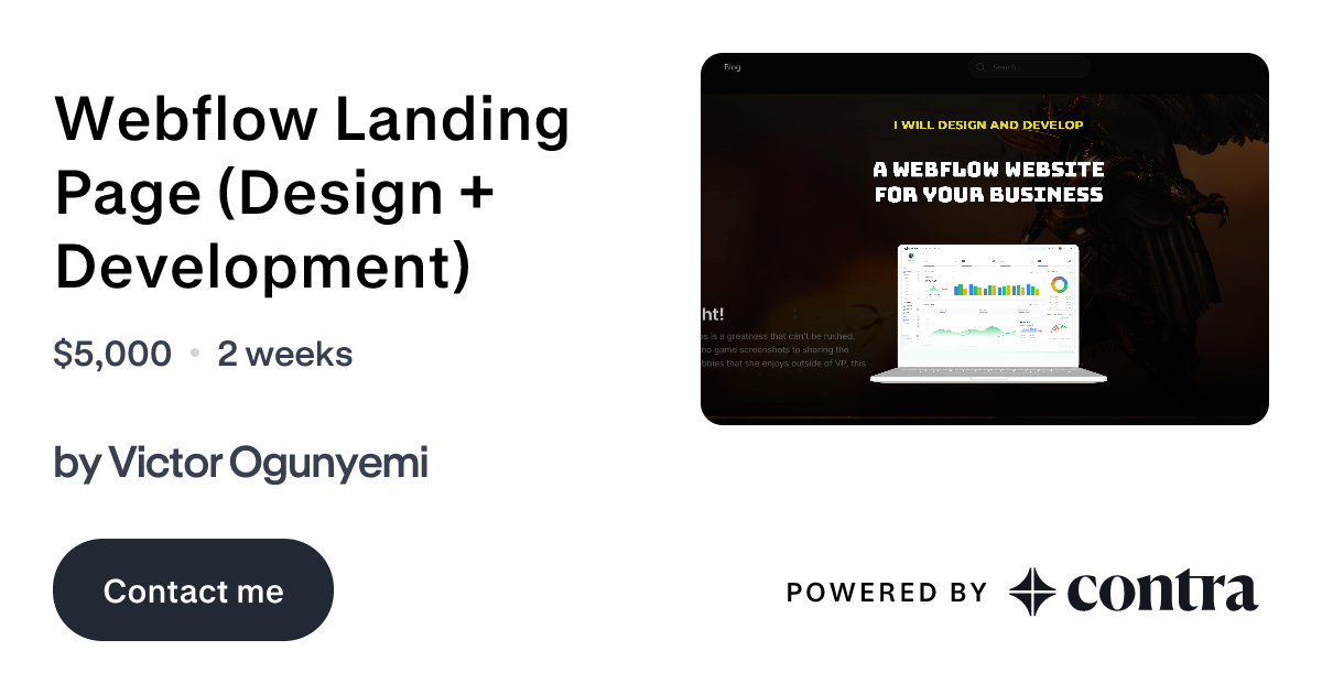 Webflow Landing Page (Design + Development) by Victor Ogunyemi