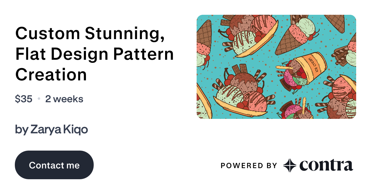 Custom Stunning, Flat Design Pattern Creation by Zarya Kiqo