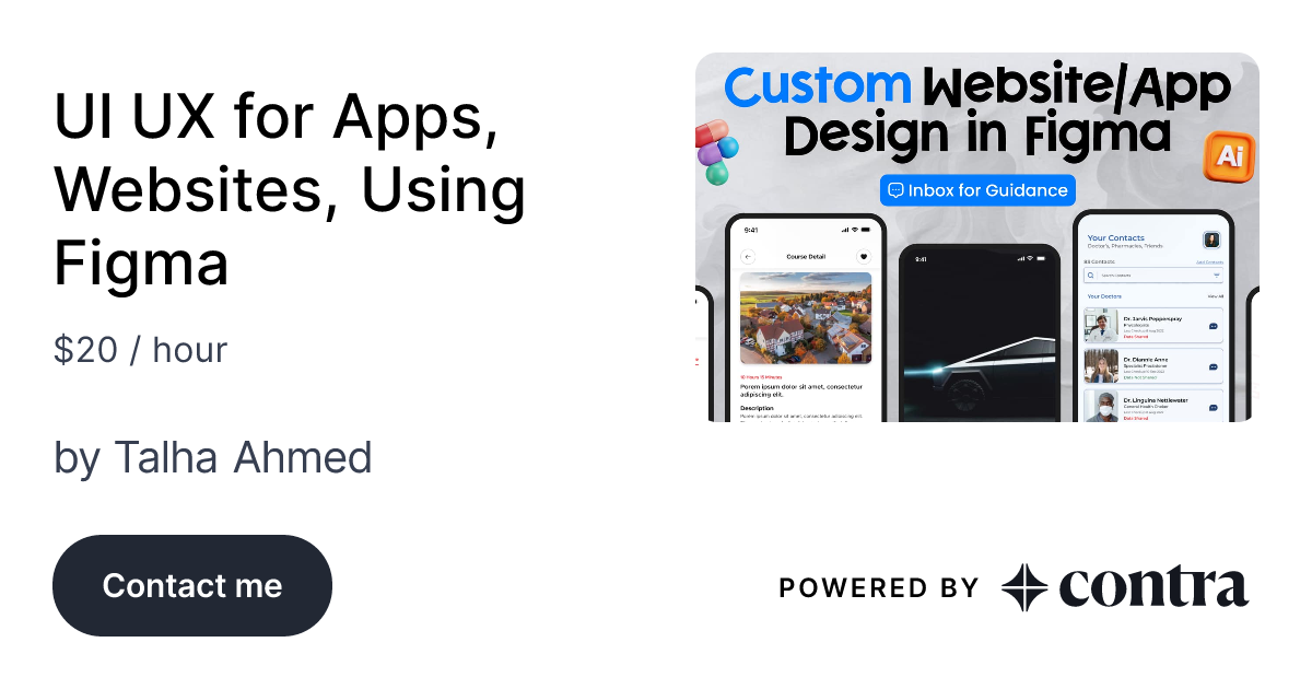 UI UX for Apps, Websites, Using Figma by Talha Ahmed UI UX for Apps, Websites, Using Figma by Talha Ahmed