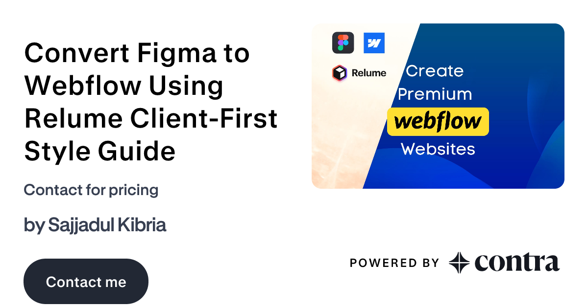 Convert Figma to Webflow Using Relume Client-First Style Guide by Sajjadul Kibria