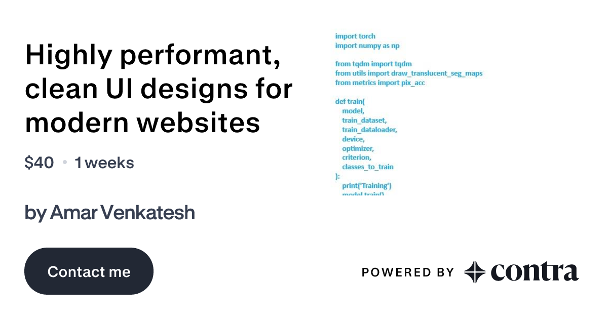 Highly performant, clean UI designs for modern websites by Amar Venkatesh