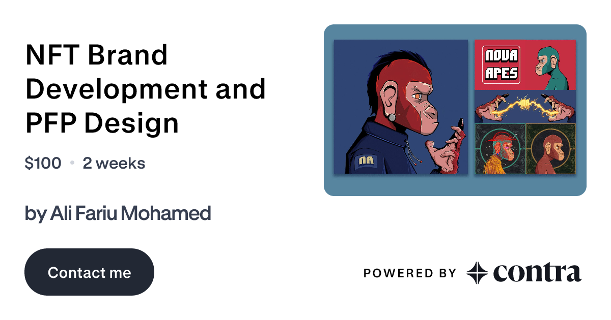 NFT Brand Development and PFP Design by Ali Fariu Mohamed