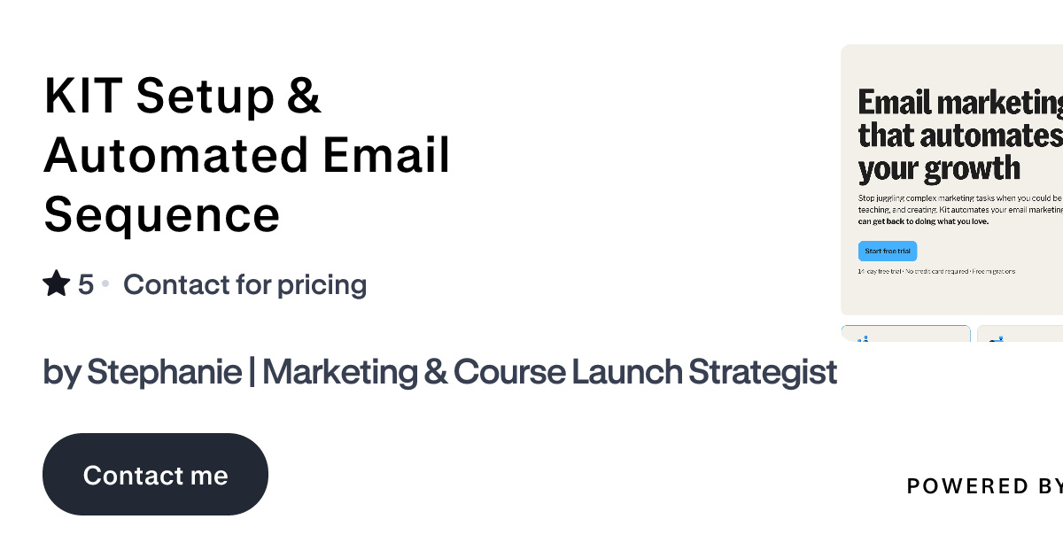 KIT Setup & Automated Email Sequence by Stephanie | Course Launch ...