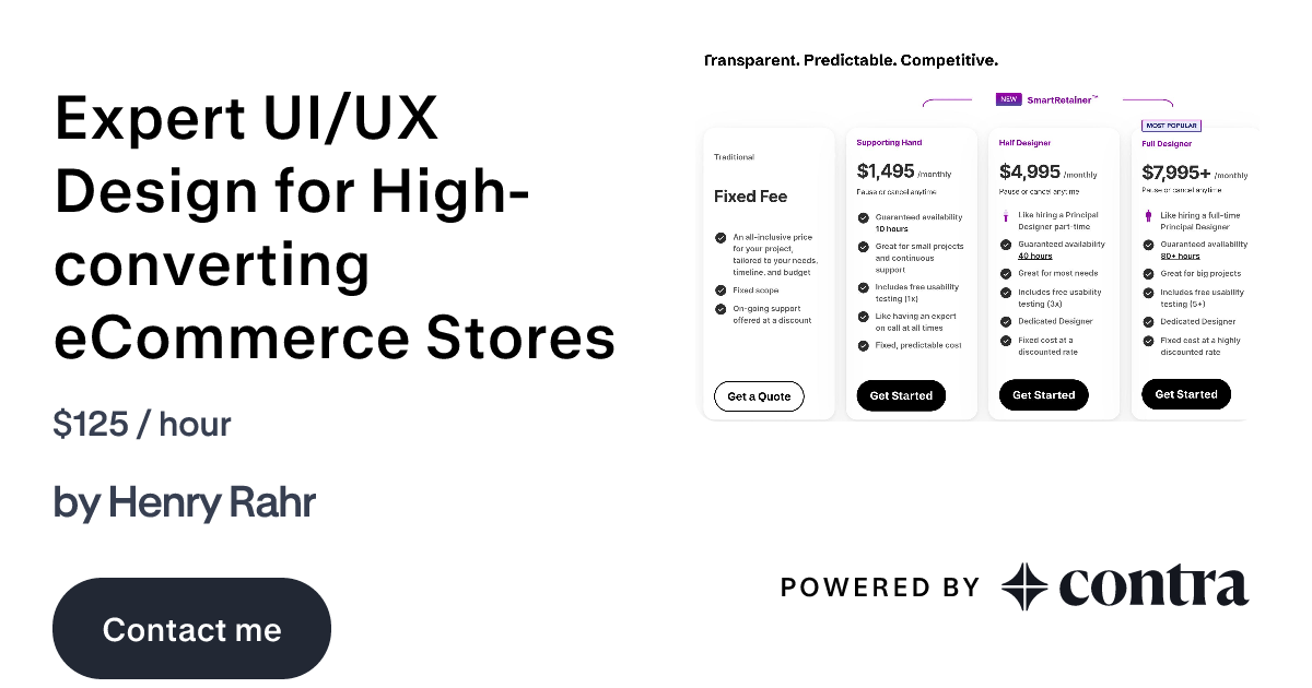 Expert UI/UX Design for High-converting eCommerce Stores by Henry Rahr