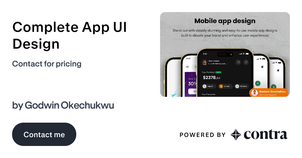 Complete App UI Design by Godwin Okechukwu