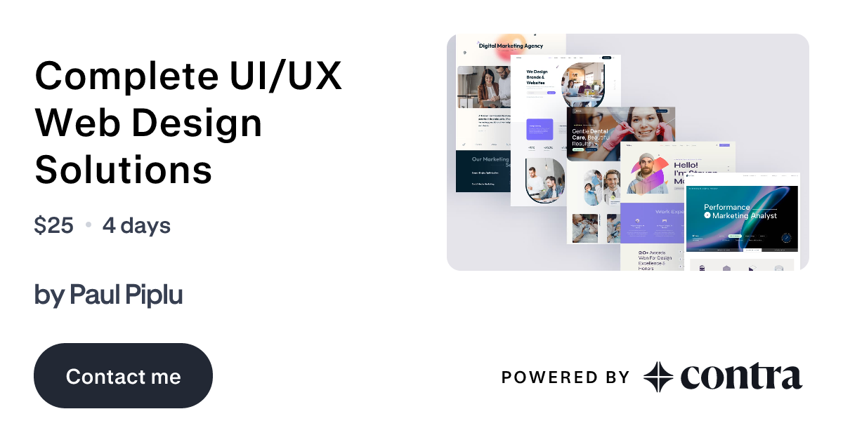Complete UI/UX Web Design Solutions by Paul Piplu