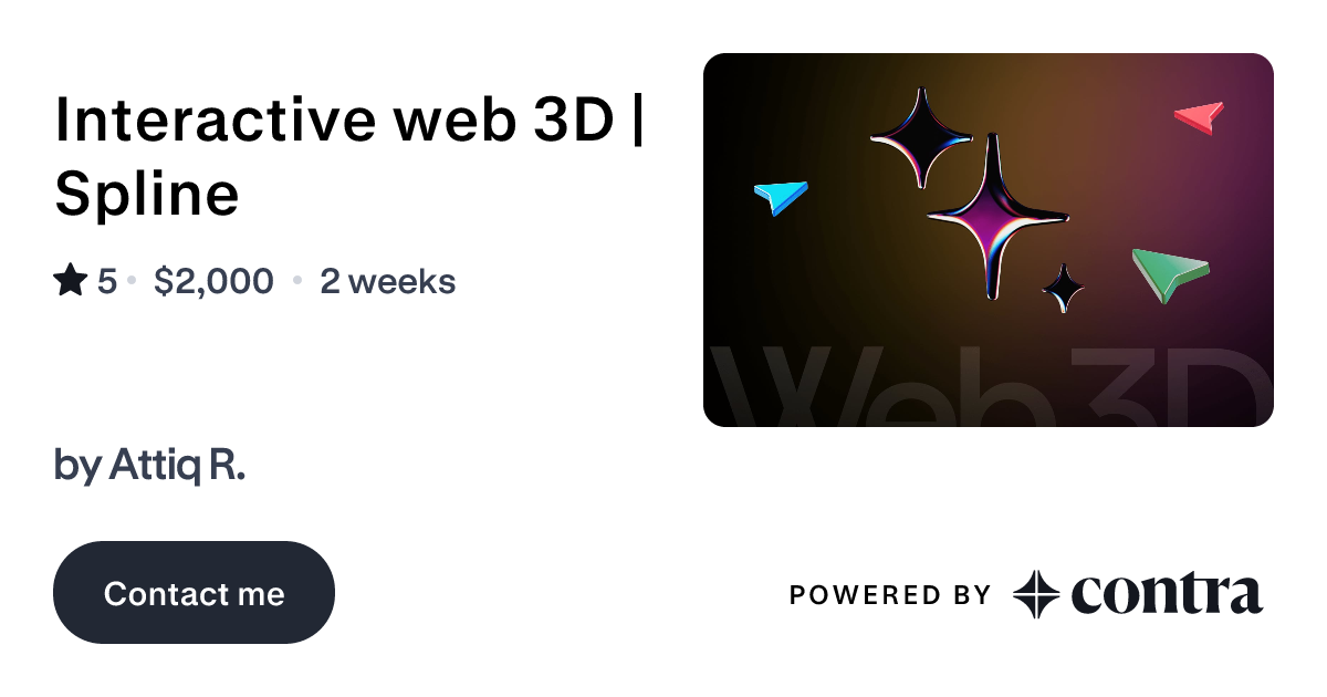 Interactive web 3D | Spline by Attiq R.