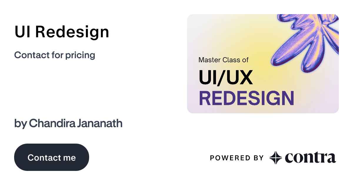 UI Redesign by Chandira Jananath