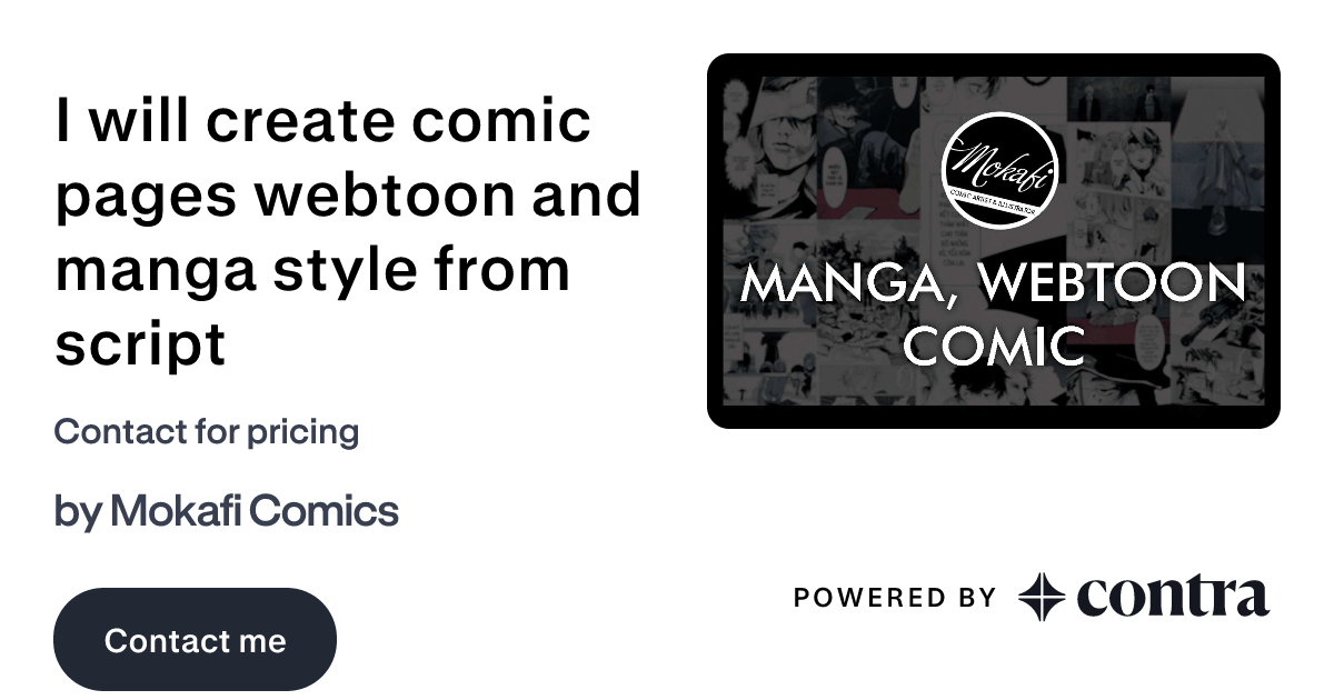 I will create comic pages webtoon and manga style from script by Mokafi ...