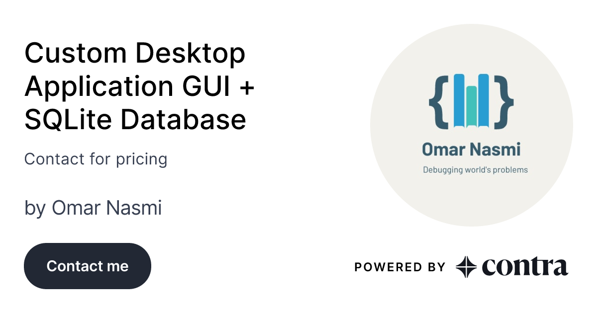 Custom Desktop Application Gui Sqlite Database By Omar Nasmi 7108