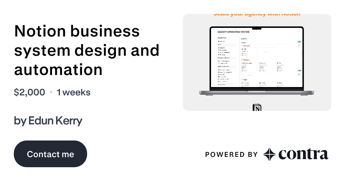 Notion business system design and automation by Edun Kerry
