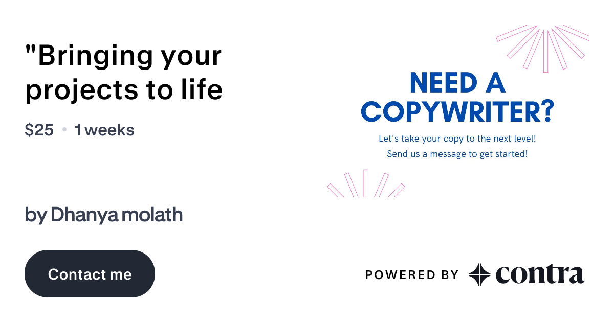 "Bringing your projects to life by Dhanya molath