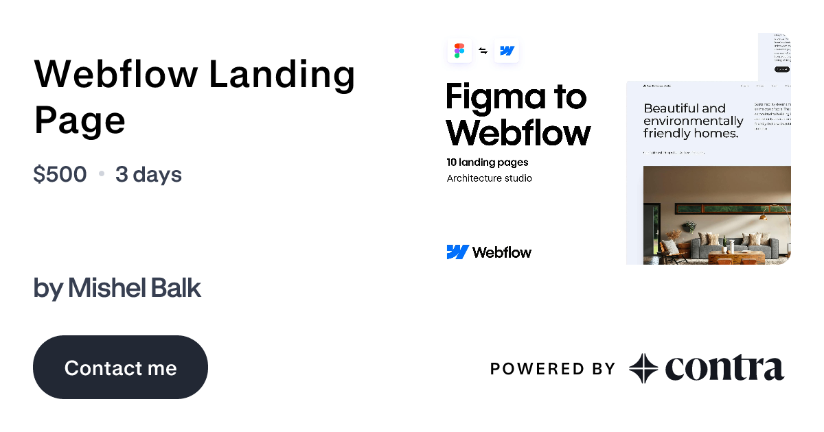 Webflow Landing Page by Mishel Balk