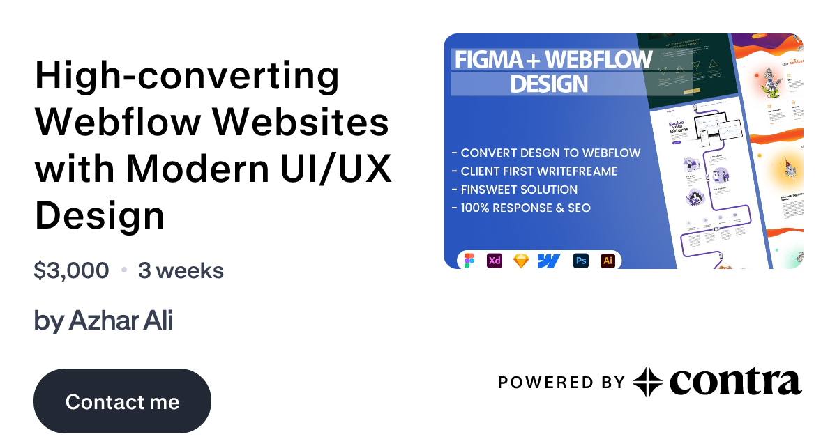 High-converting Webflow Websites with Modern UI/UX Design by Azhar Ali