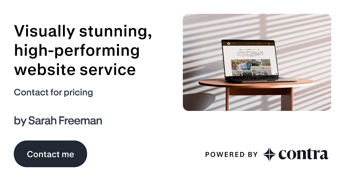 Visually stunning, high-performing website service by Sarah Freeman