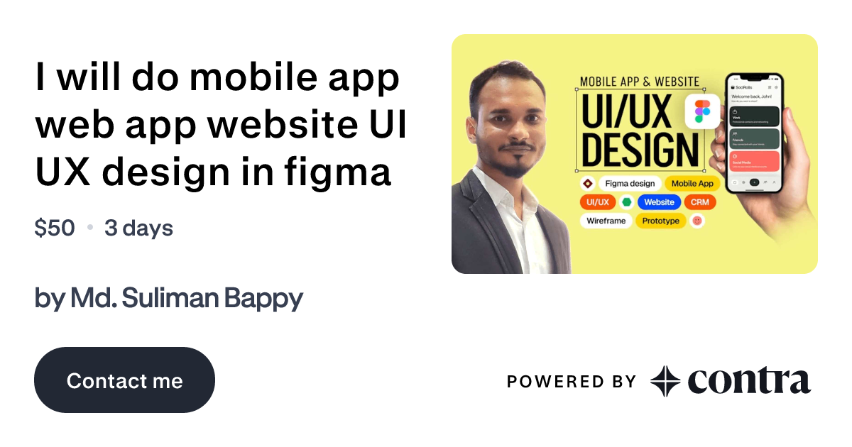 I will do mobile app web app website UI UX design in figma by Md. Suliman Bappy