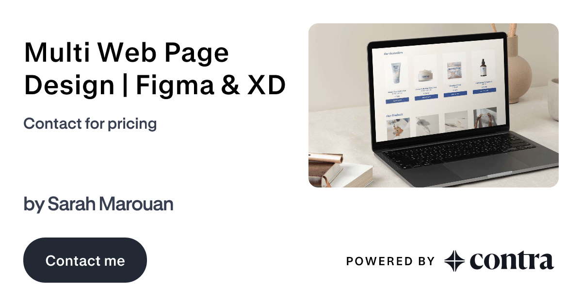 Multi-page web design in Figma by Sarah Marouan