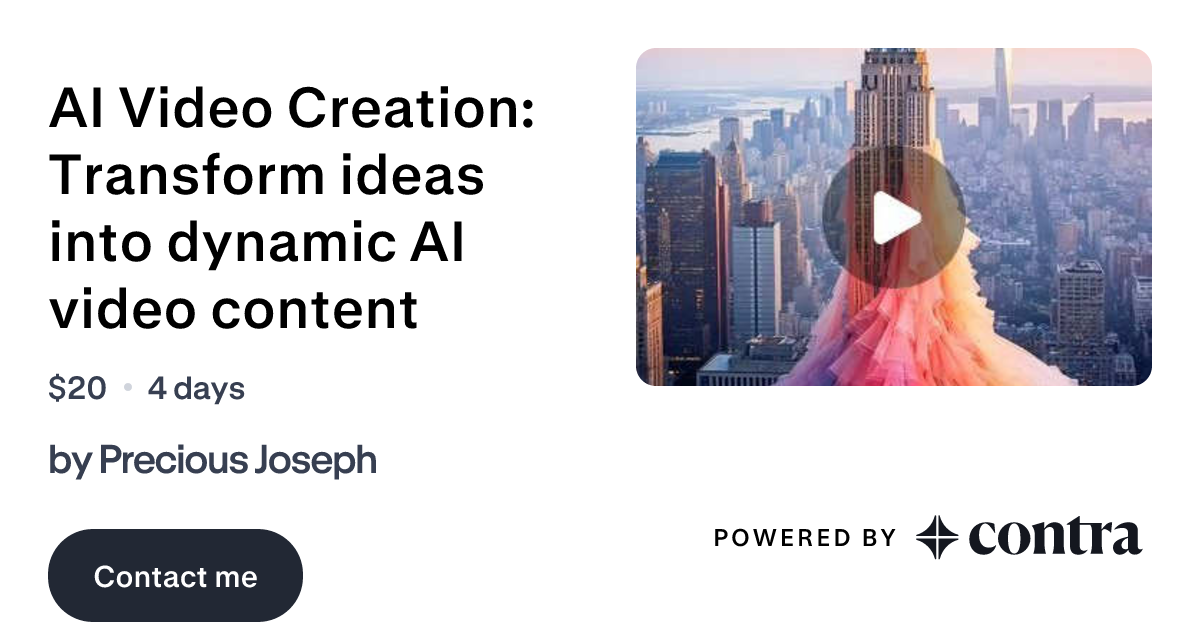 AI Video Creation: Transform ideas into dynamic AI video content by Precious Joseph