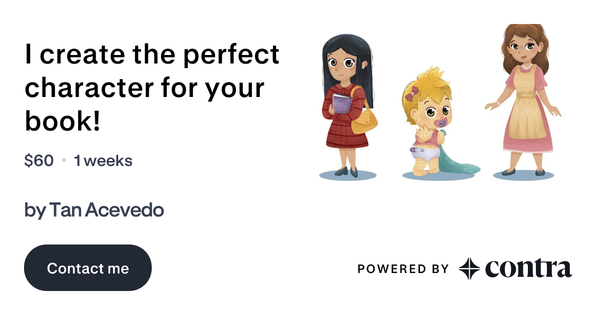 I create the perfect character for your book! by Tan Acevedo