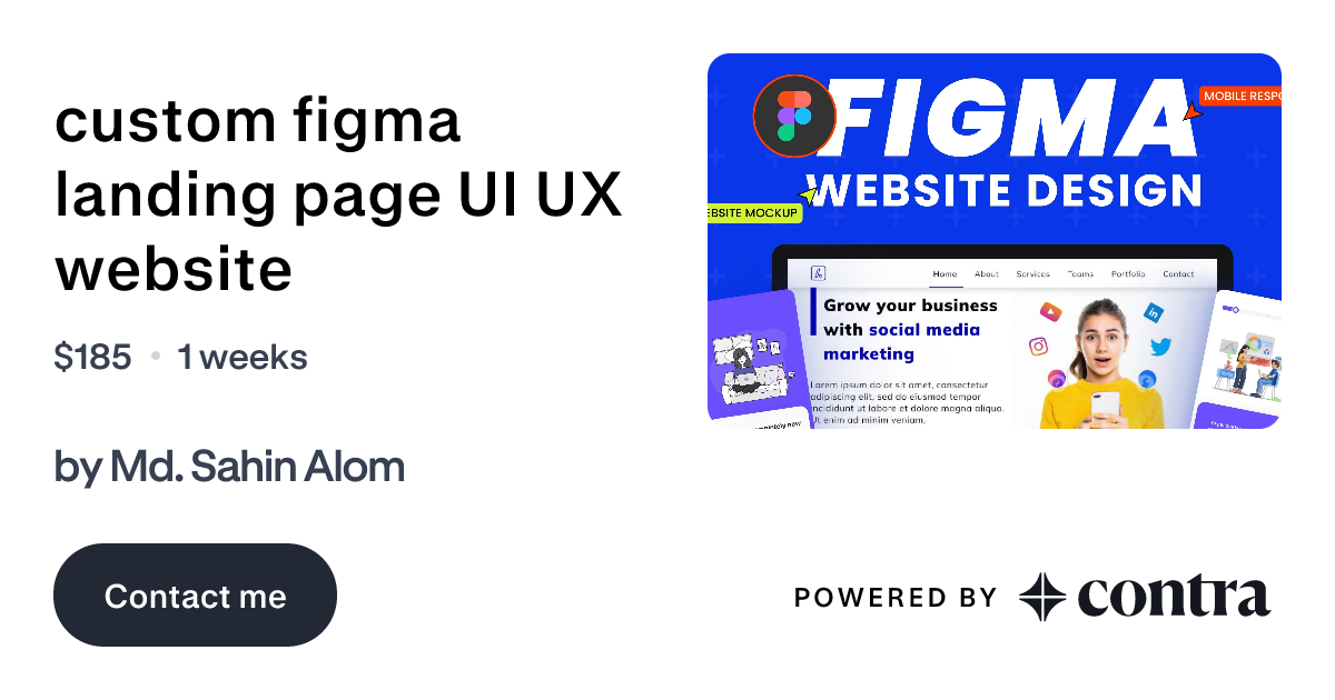custom figma landing page UI UX website by Md. Sahin Alom