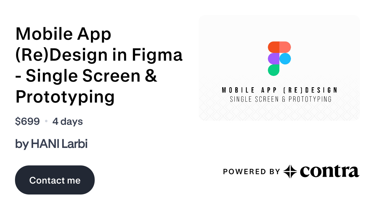 Mobile App (Re)Design in Figma - 1 Screen by HANI Larbi