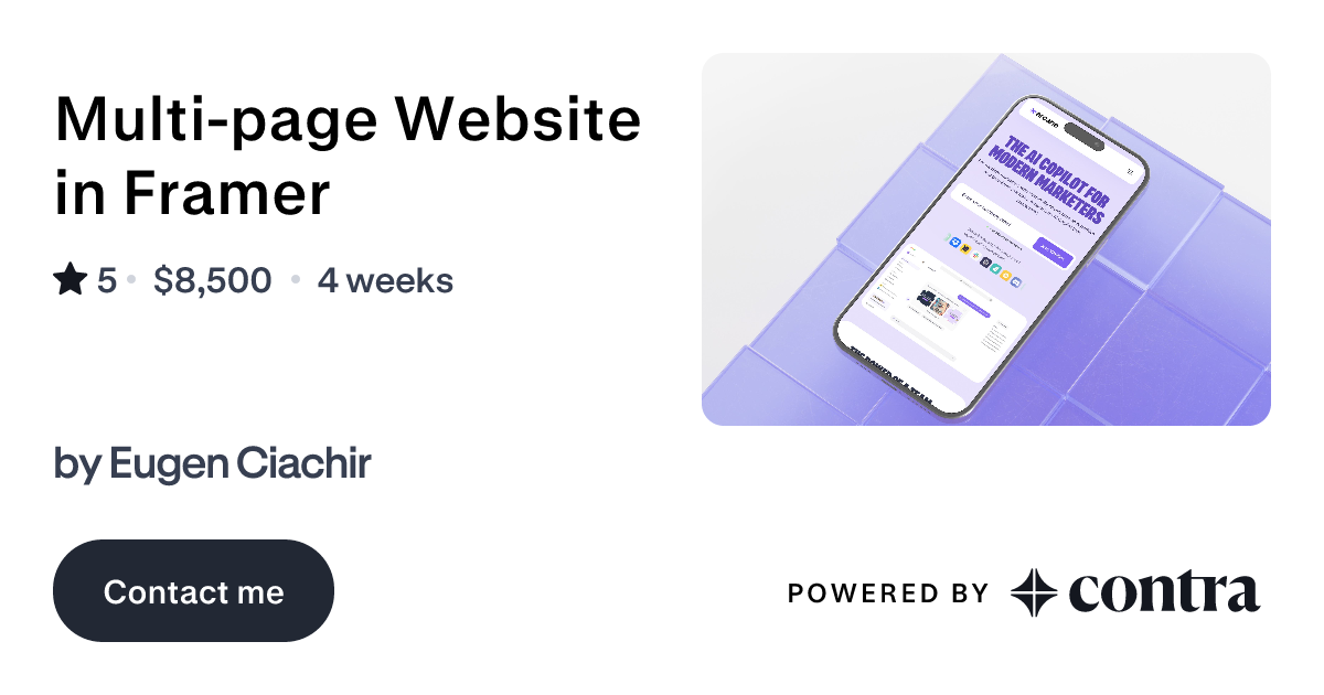 Multi-page Website in Framer by Eugen Ciachir