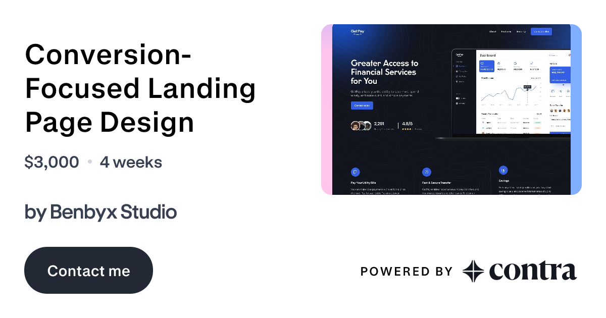Conversion-Focused Landing Page Design by Benbyx Studio