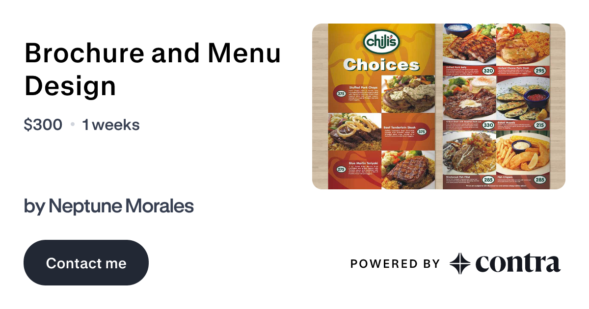 Brochure and Menu Design by Neptune Morales