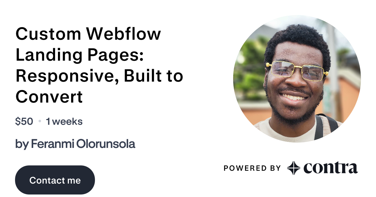Custom Webflow Landing Pages: Responsive, Built to Convert by Feranmi ...