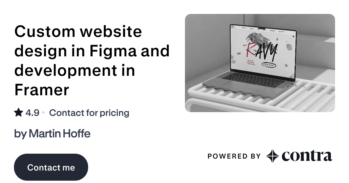 Custom website design in Figma and development in Framer by Martin Hoffe