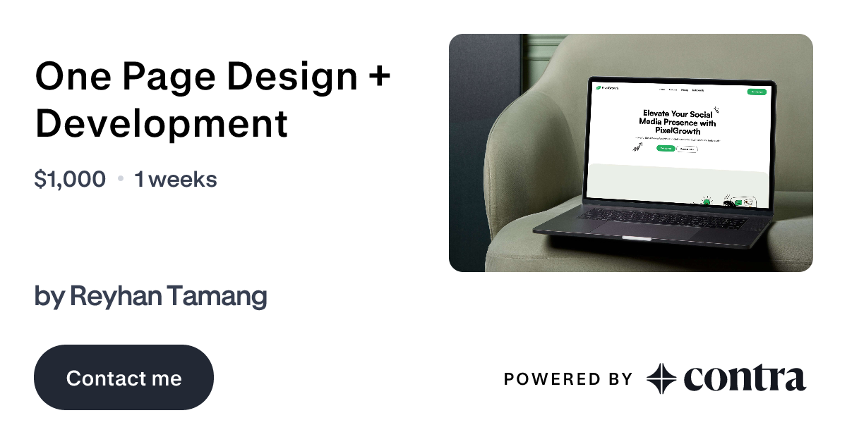 One Page Design + Development by Reyhan Tamang