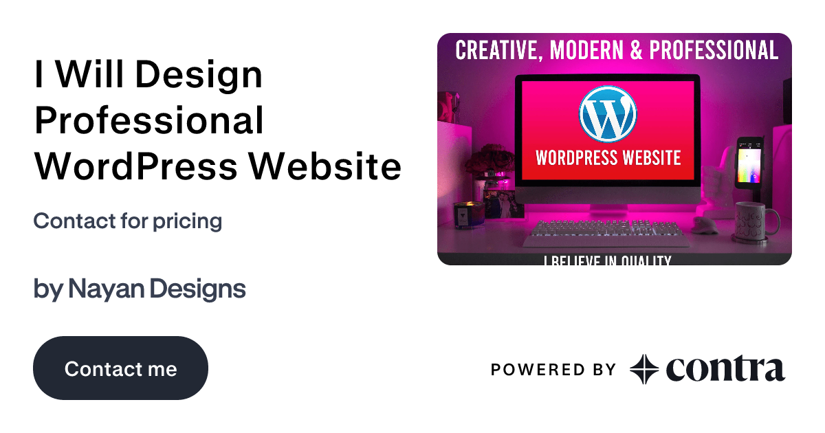 I Will Design Professional WordPress Website by Nayan Meckwan