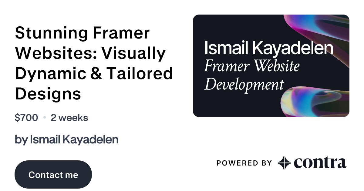 Stunning Framer Websites: Visually Dynamic & Tailored Designs by Ismail ...