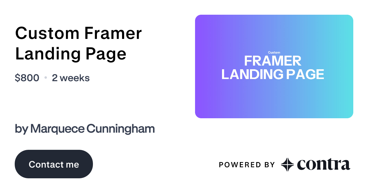 Custom Framer Landing Page by Marquece Cunningham