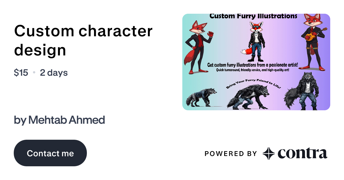 Custom character design by Mehtab Ahmed