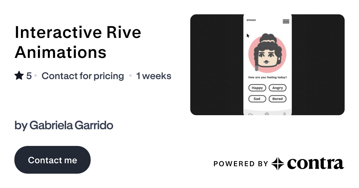 Interactive Rive Animations for Web and UI Design by Gabriela Garrido